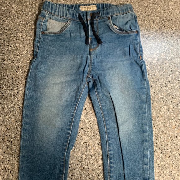Zara | Bottoms | Zara Baby Size 824 Month Denim Blue Jeans With Snap Closure Drawstring Tie ...